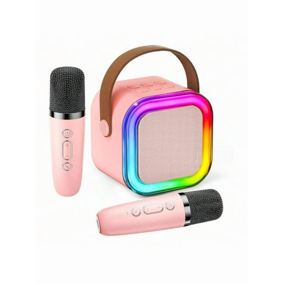 Mini Karaoke Machine with 2 Wireless Microphones for Kids & Adults ...