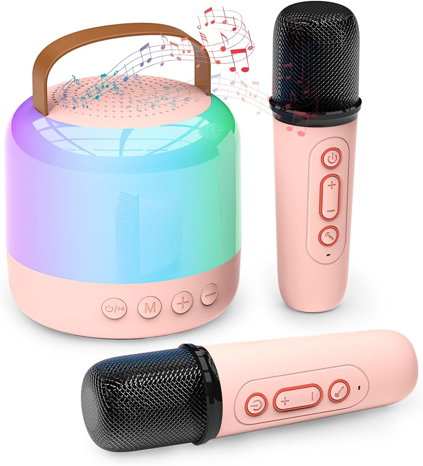 Mini Karaoke Machine for Kids Adults, Portable Bluetooth Speaker with 2 ...