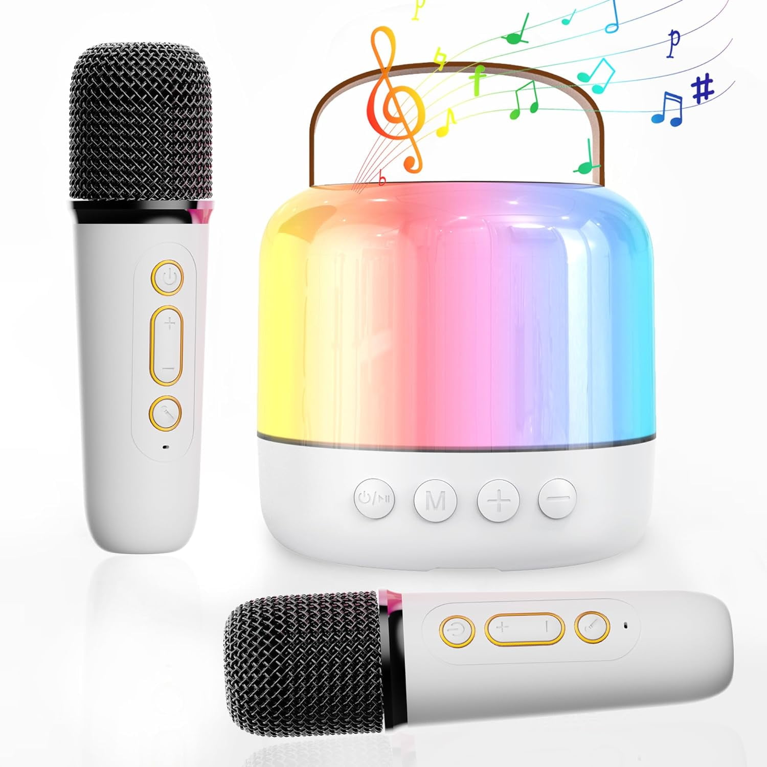 Mini Karaoke Machine for Kids Adults, Portable Bluetooth Speaker with 2 ...