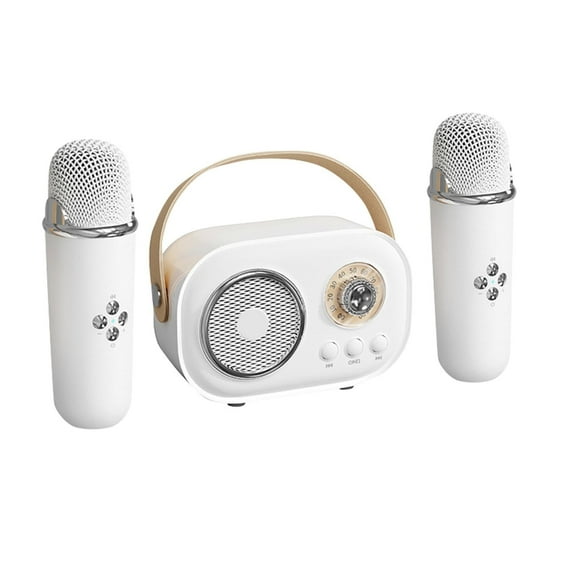 JYX Karaoke Machine with 2 Wireless Microphones, Mini Karaoke Speaker ...