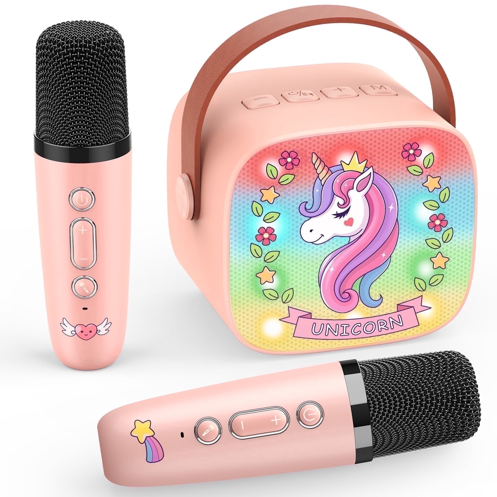 ATOPDREAM Mini Kids Karaoke Machine with 2 Microphones Portable ...