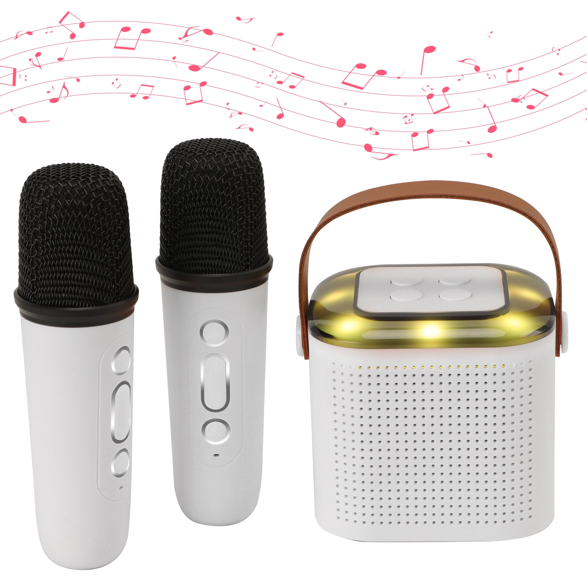 Mini Karaoke Machine for Kids Adults, Portable Bluetooth Speaker with 2 ...