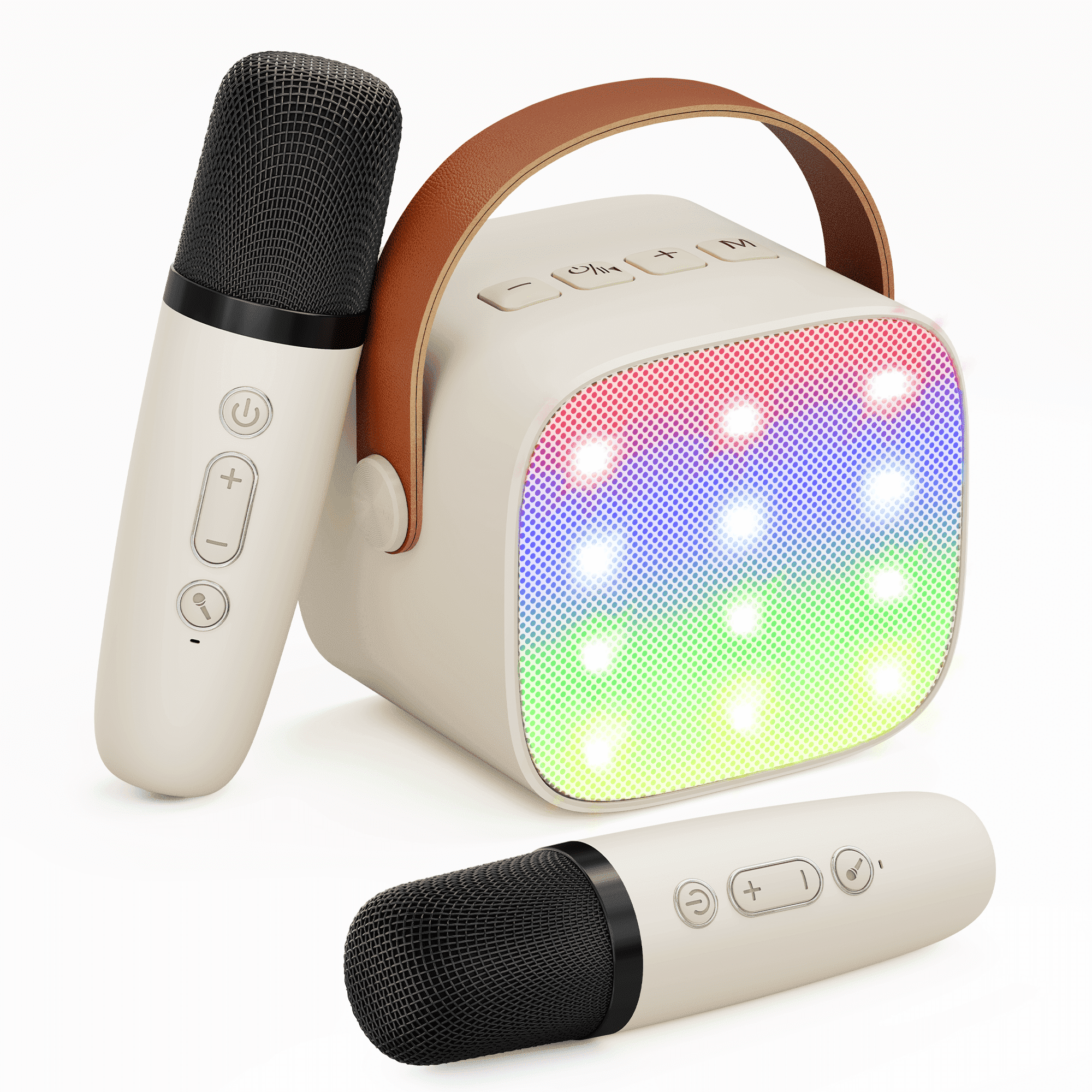 Mini Karaoke Machine for Kids, Portable Speaker with 2 Wireless ...