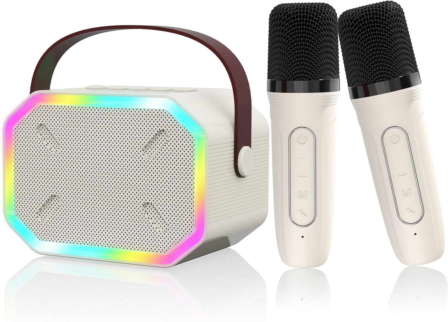 Mini Karaoke Microphone Machine Toy, Portable Bluetooth Speaker with 2 ...