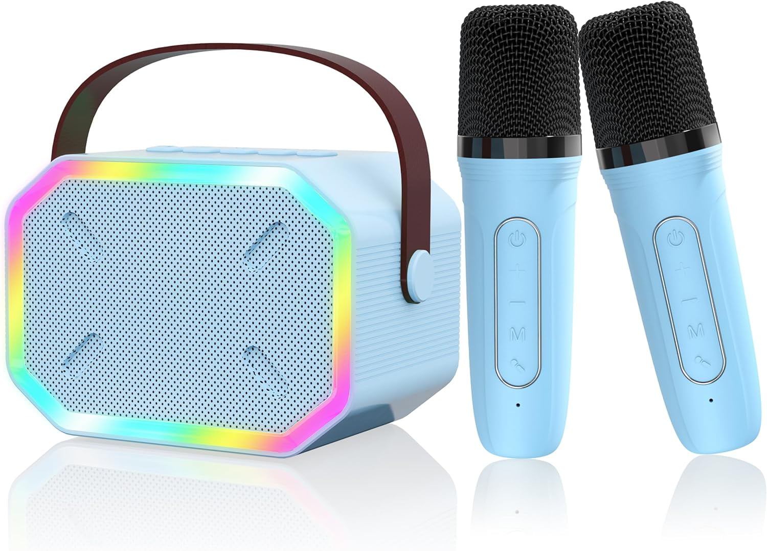 Mini Karaoke Microphone Machine Toy, Portable Bluetooth Speaker with 2 ...