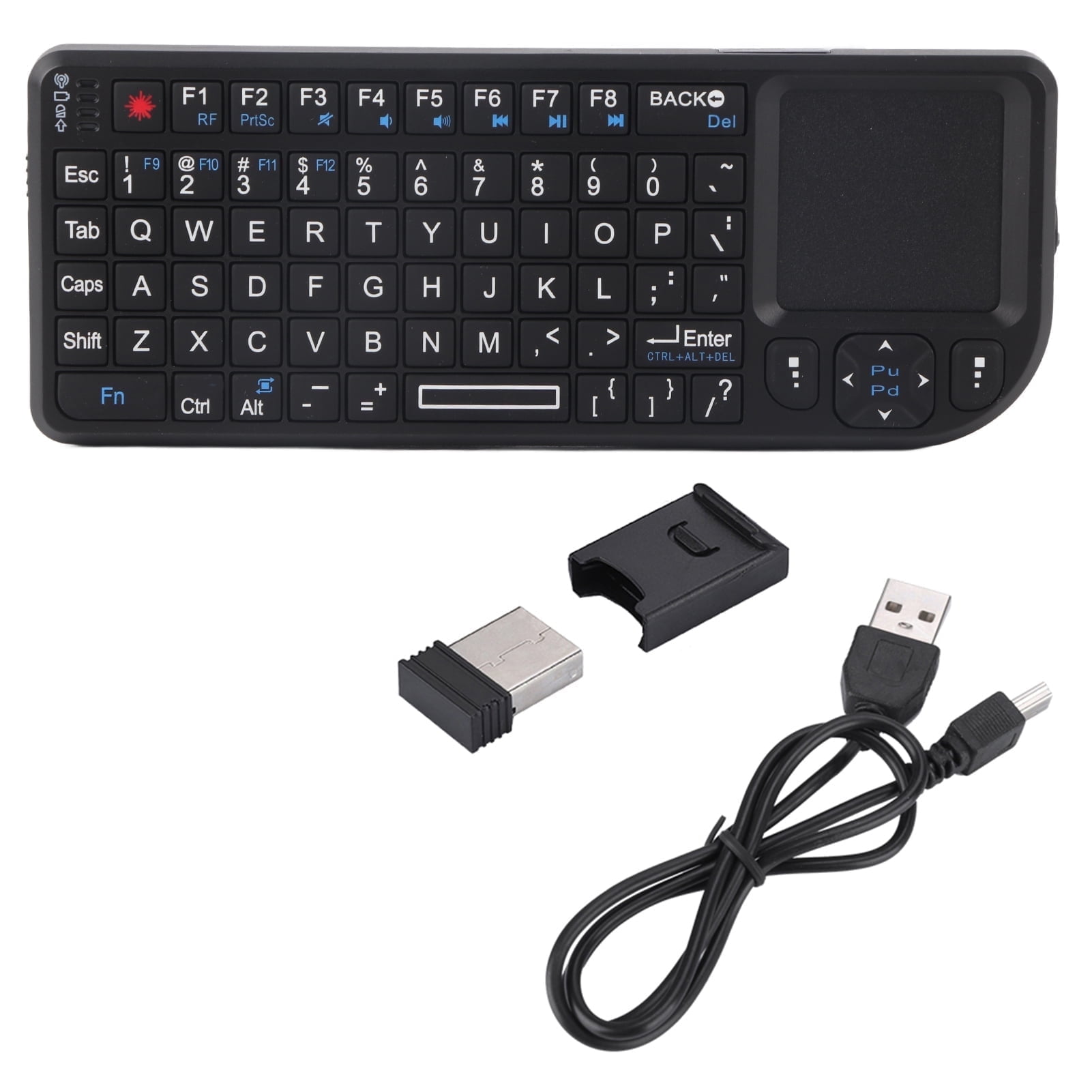 Mini Keyboard, 2.4GHz Wireless Touchpad/Rechargeable Ultra Mini Thin ...