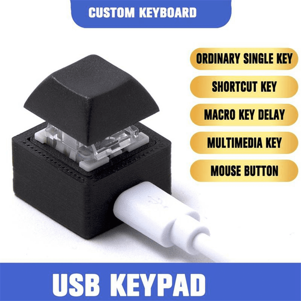 Mini Keyboard Macro Keypad RGB DIY Customize Shortcut Keyboard Gaming ...