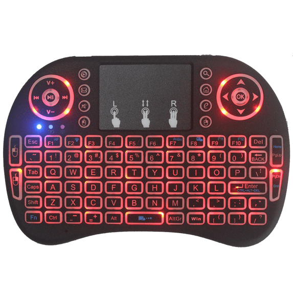 Mini Keyboard i8 2.4G Mouse Wireless with Touchpad, Tricolor Backlight ...