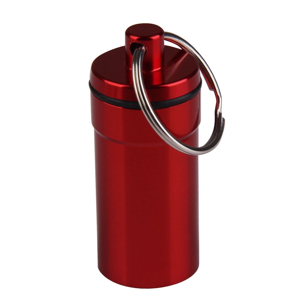 Mini Keychain Pill Box, Waterproof Pill Bottle Case Tablets Drug Holder ...