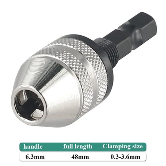 Mini Keyless Chuck Electric Drill Bits Collet Converter Extension ...