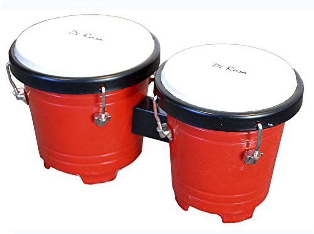 Mini Kids 5 inch Junior Plastic Bongos - Tunable Lap Bongo Drum Red ...