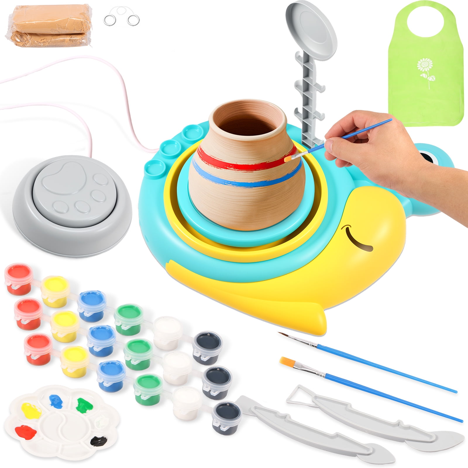 Mini Kids Pottery Wheel Kid Pottery Wheel Kit Includes Turntable Apron ...