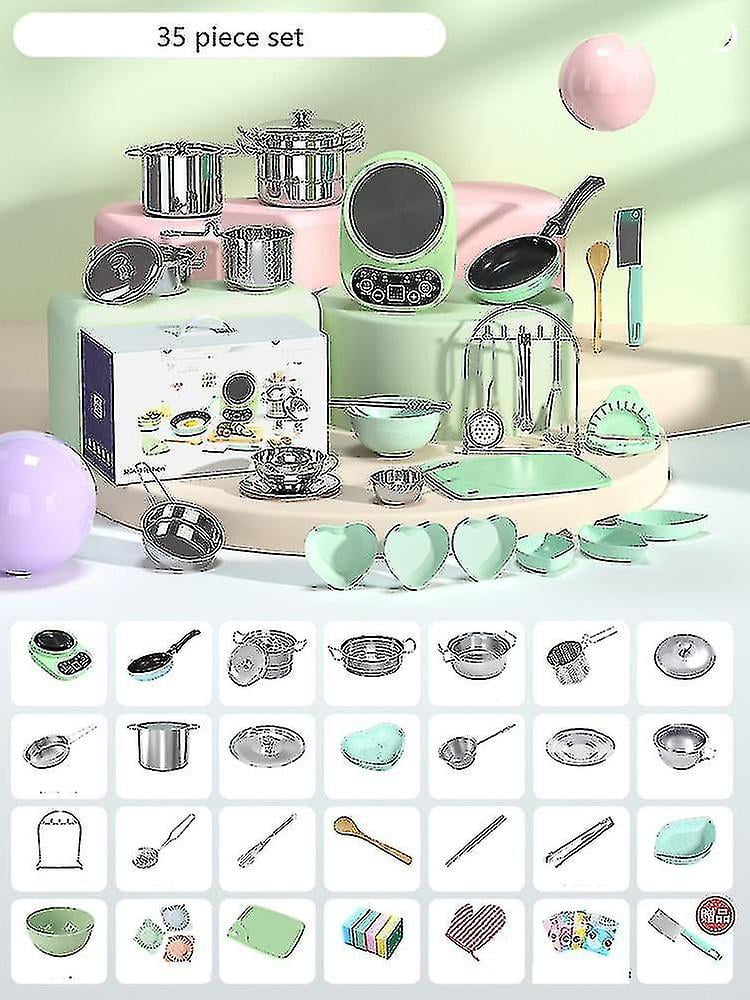 Mini Kitchen Set To Make Real Food Cooking Electric Furnace Stainless ...