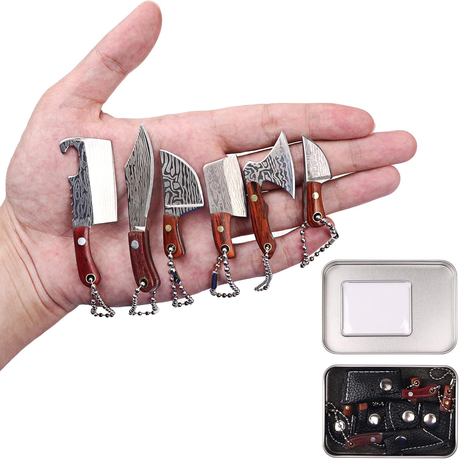 Mini Knife Set Damascus Tiny Knife Set for Package Opener Box Cutter ...