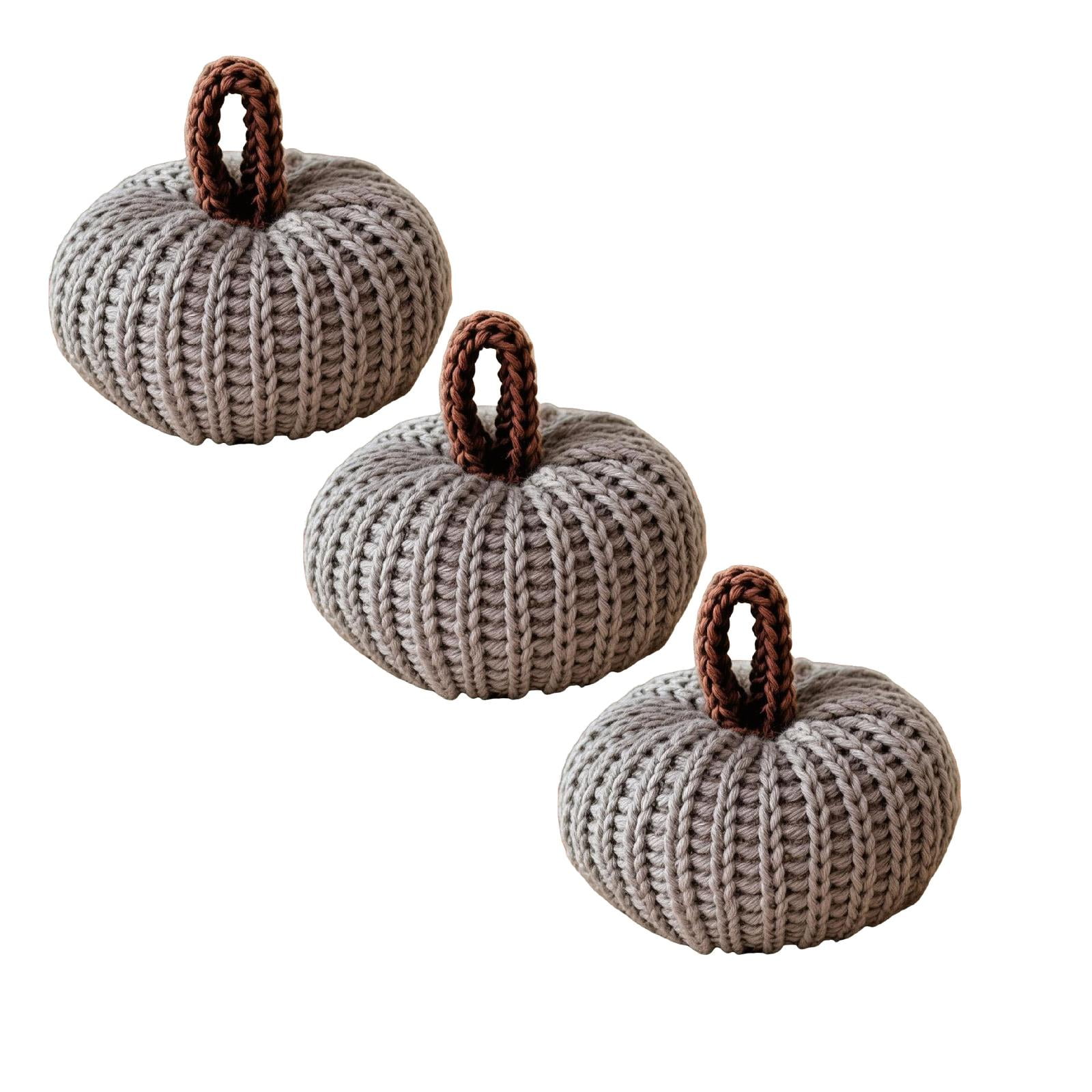 Mini Knit Pumpkins Set Of 12 Warm Pumpkin Colors For Bowl Fillers Shelf ...
