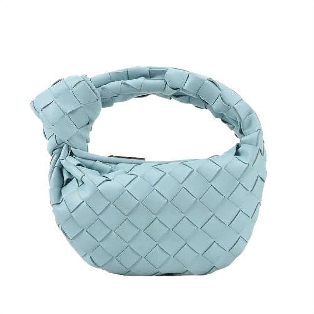 Bella Luna Mini Knotted Woven Hobo Bag, Soft Vegan Leather, Slouchy ...