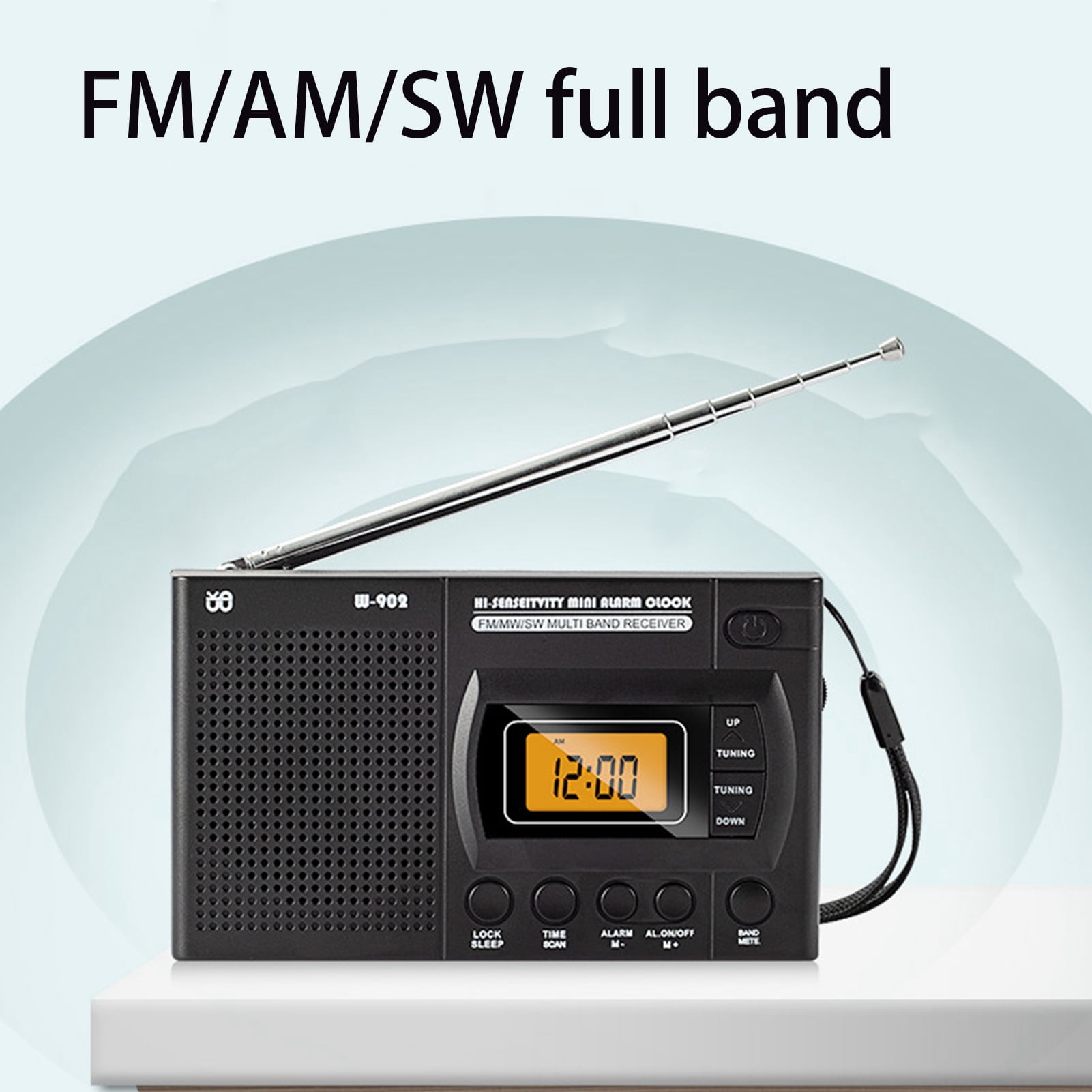 Mini LCD Radio Battery Powered Portable Radio Excellent Reception ...