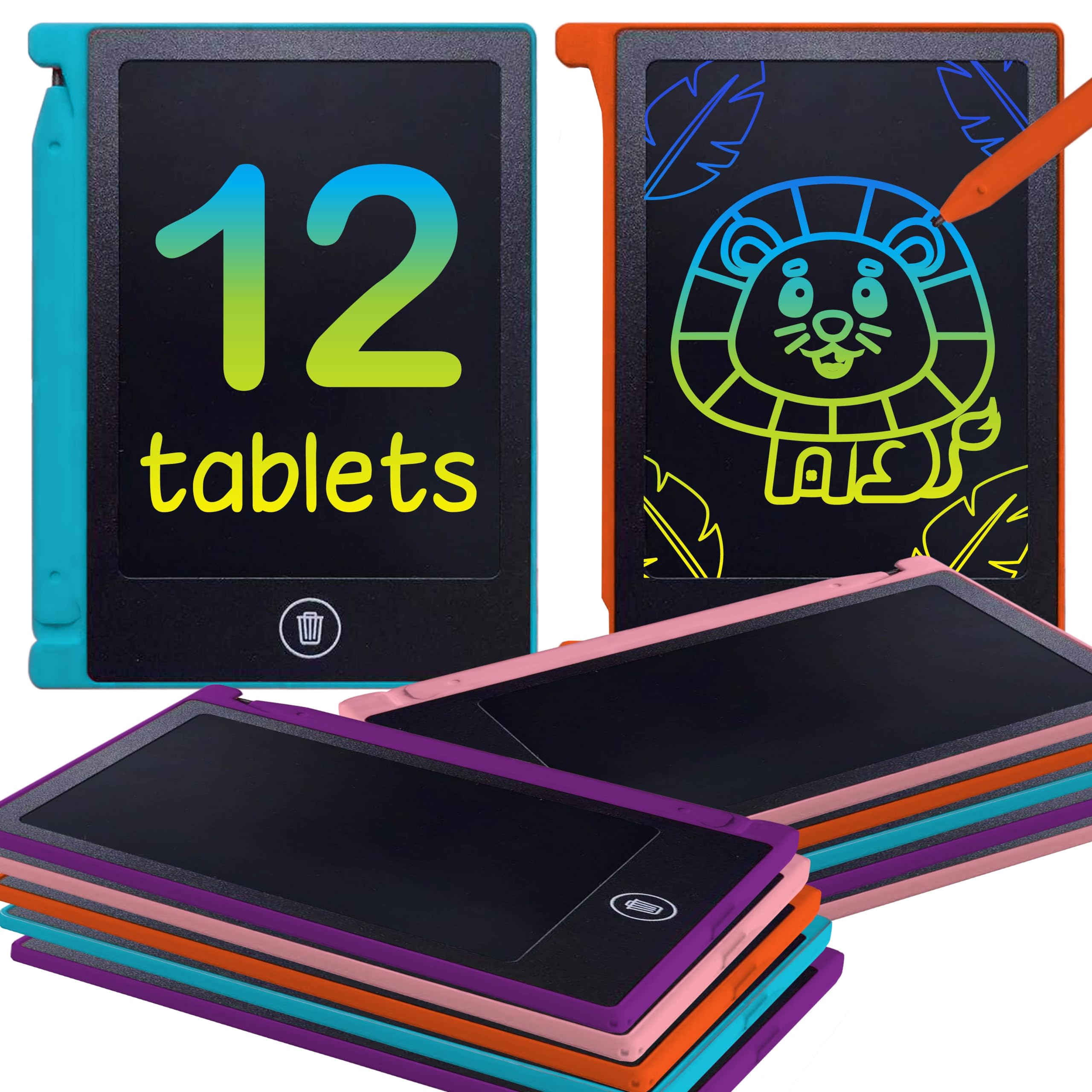 "Mini LCD Writing Tablets, 12 Pack – 4.5 inch (approx. 11.4 cm) Drawing ...