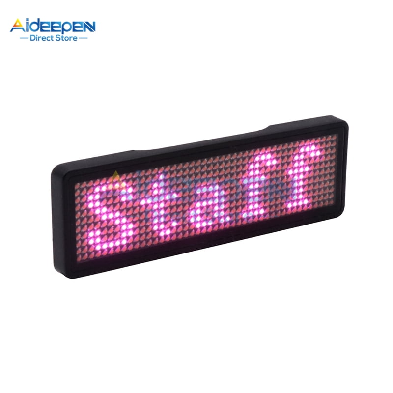 Mini LED Digital Display Rechargeable Programmable Name Badge 15 ...