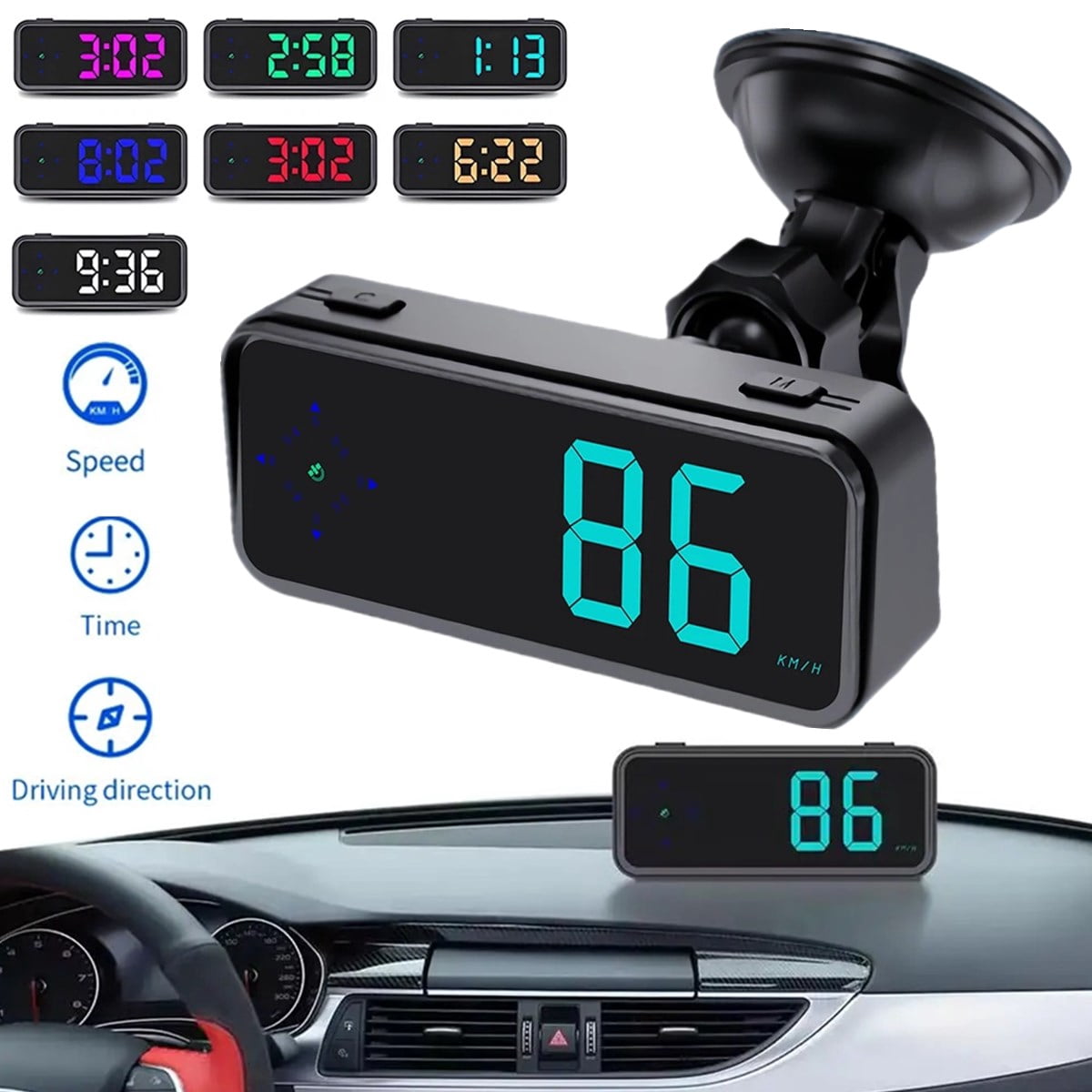 Mini LED Digital Head Up Display HUD Speedometer GPS Car Truck KMH MPH ...