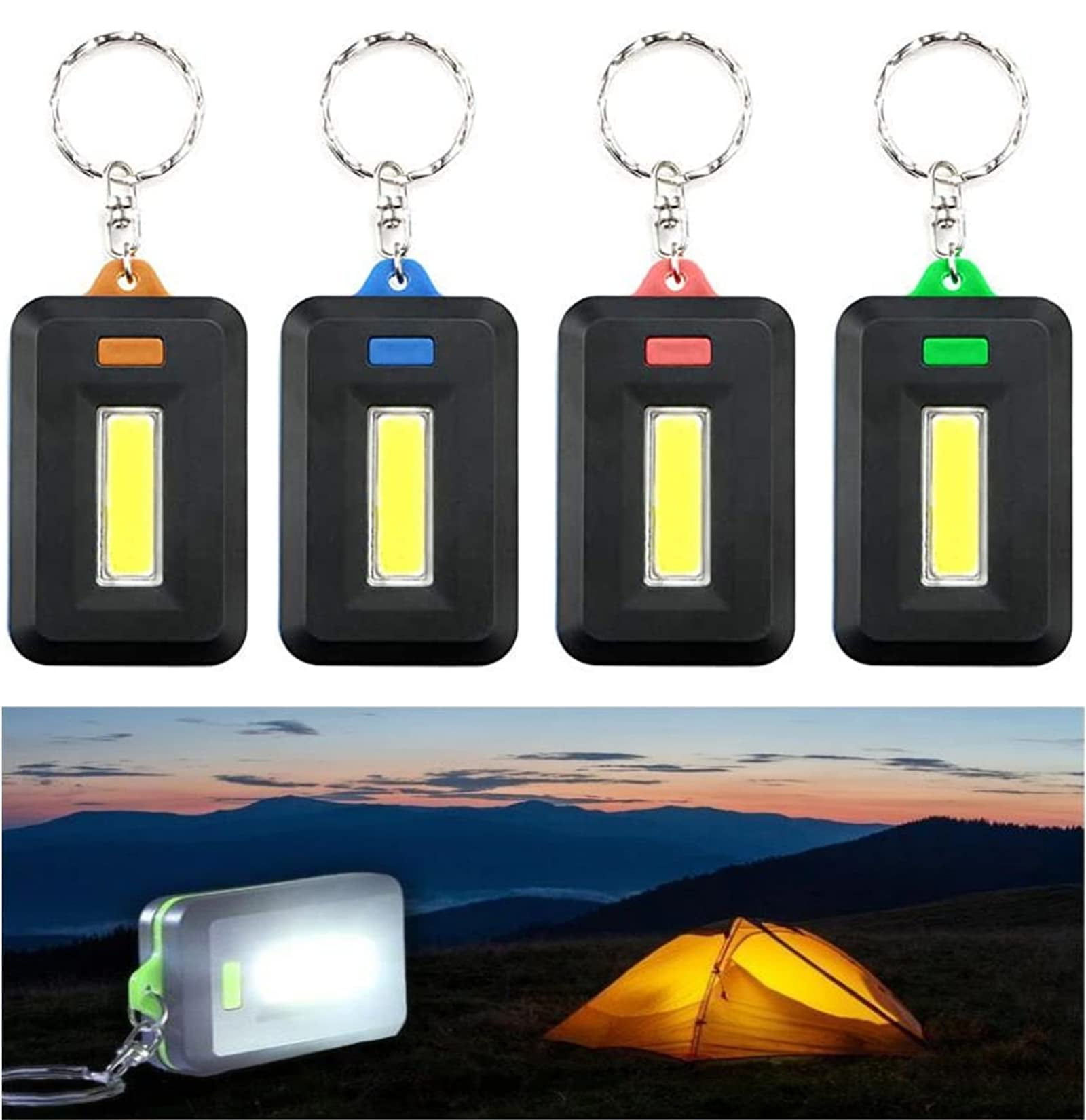 Mini LED Flashlight Keychain, Mini Keychain Light KeyLights with Key ...