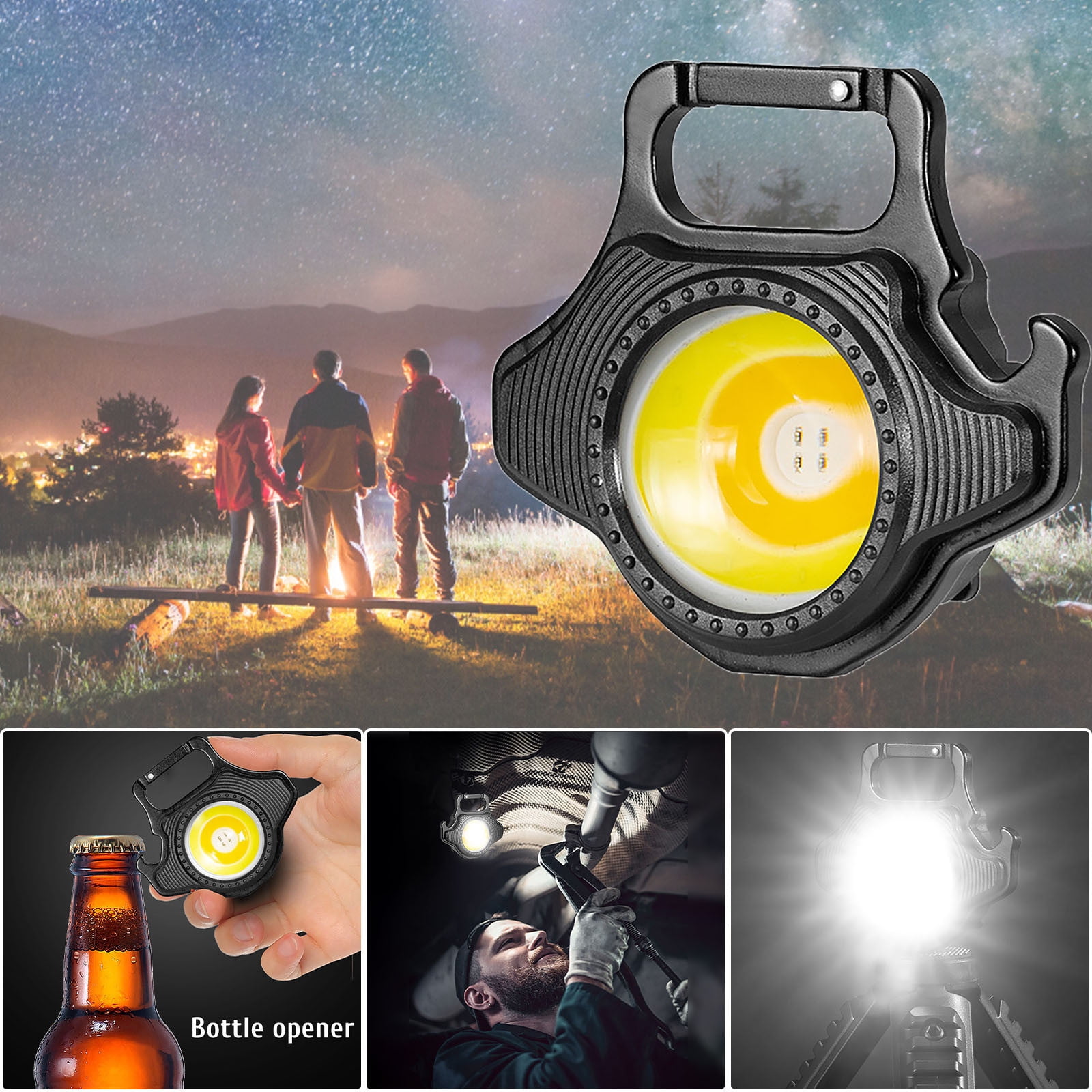 Mini LED Flashlight Keychain - Ultra-Portable COB Flashlight with 400LM ...