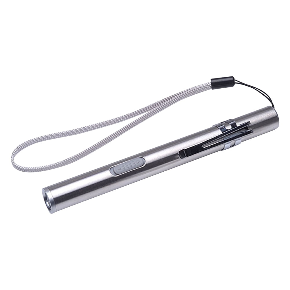 Mini LED Flashlight USB Rechargeable Pocket Stainless Steel High-light ...