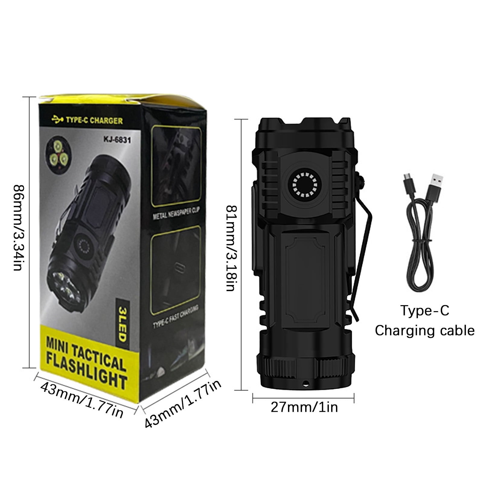 Mini LED Hat Clip Flashlight | Portable Outdoor Headlamp with 4 ...