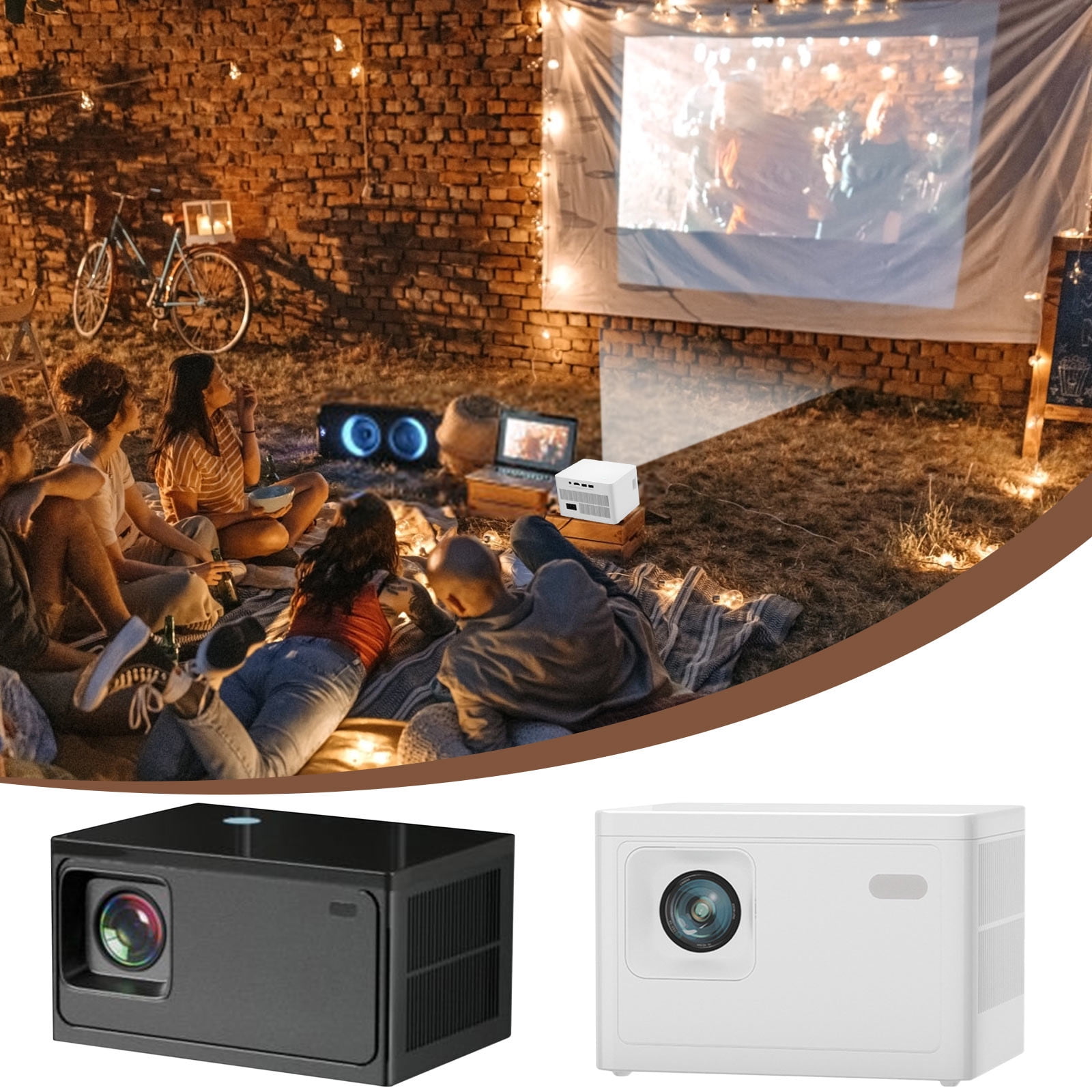 Mini LED Projector, HD Home Portable, 1080P Resolution, Dimmable Light ...