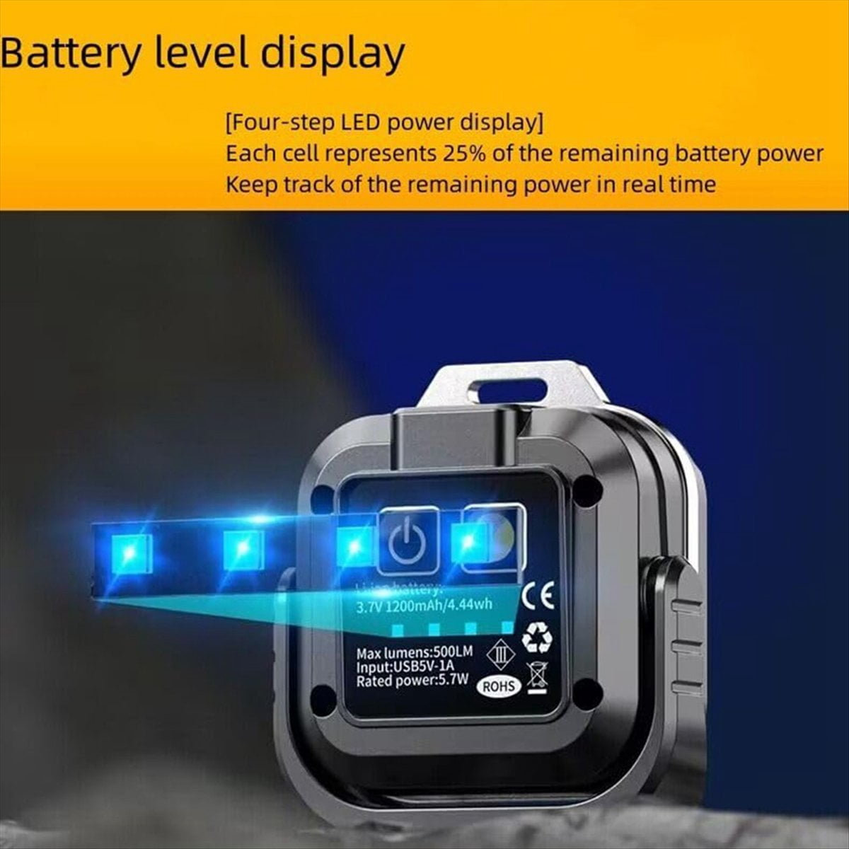 Mini LED Work Light,1200mAh Portable Rechargeable Magnetic Work Lights ...