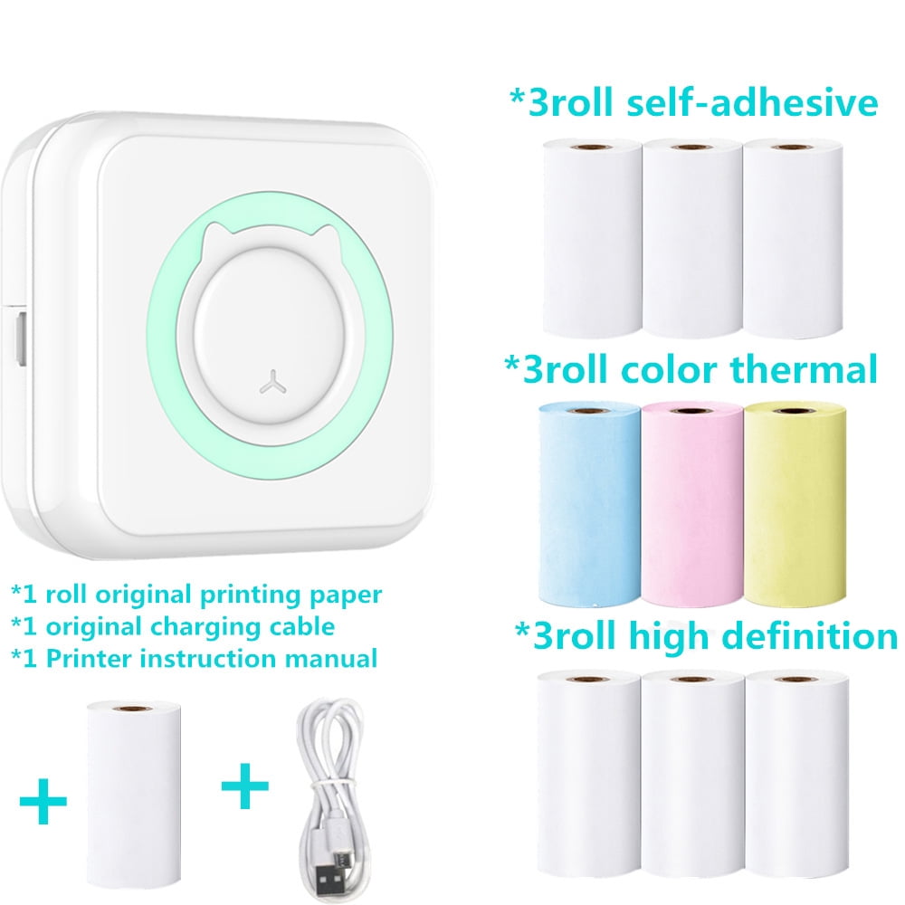 Mini Label Printer Thermal Portable Printers Stickers Paper Inkless ...
