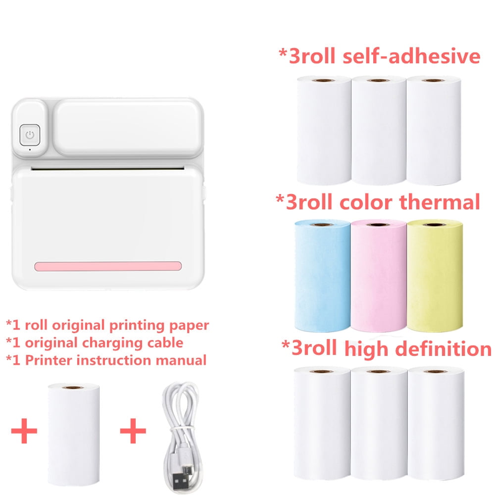 Mini Label Printer Thermal Portable Printers Stickers Paper Inkless ...