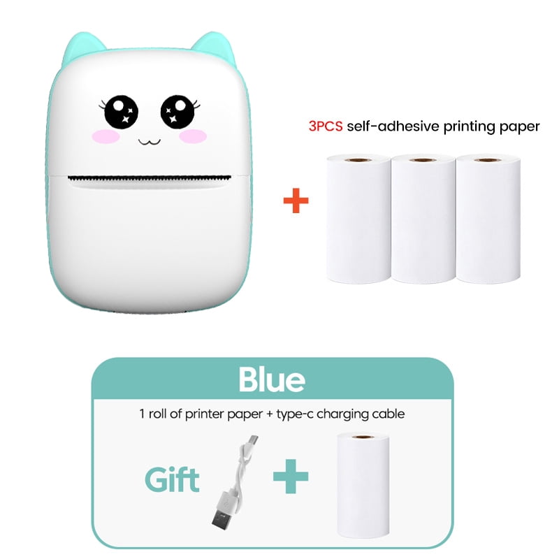 Mini Label Printer Thermal Portable Printers Stickers Paper Inkless ...