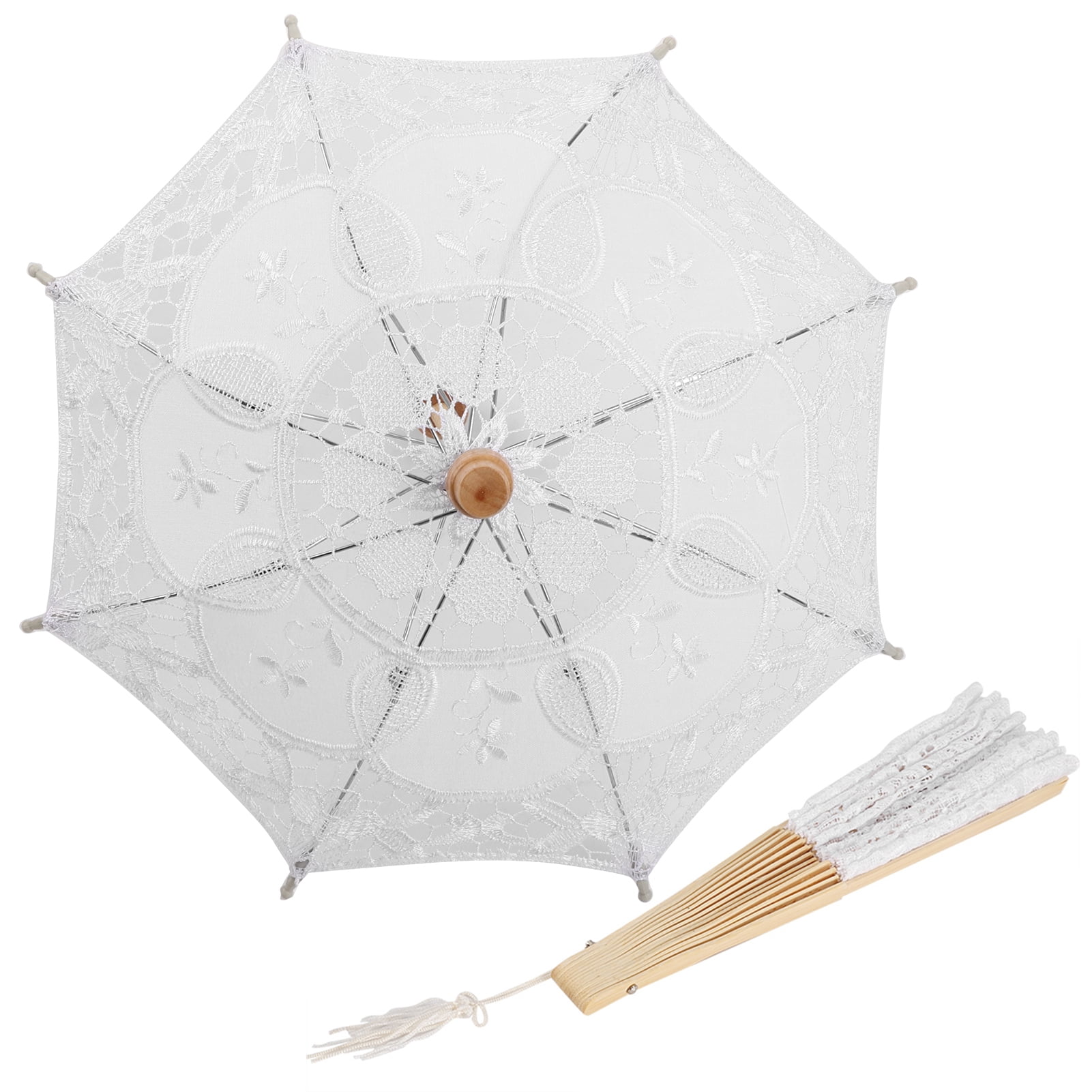 Mini Lace Umbrella Lace Folding Hand Fan Wedding Lace Parasol Umbrella ...