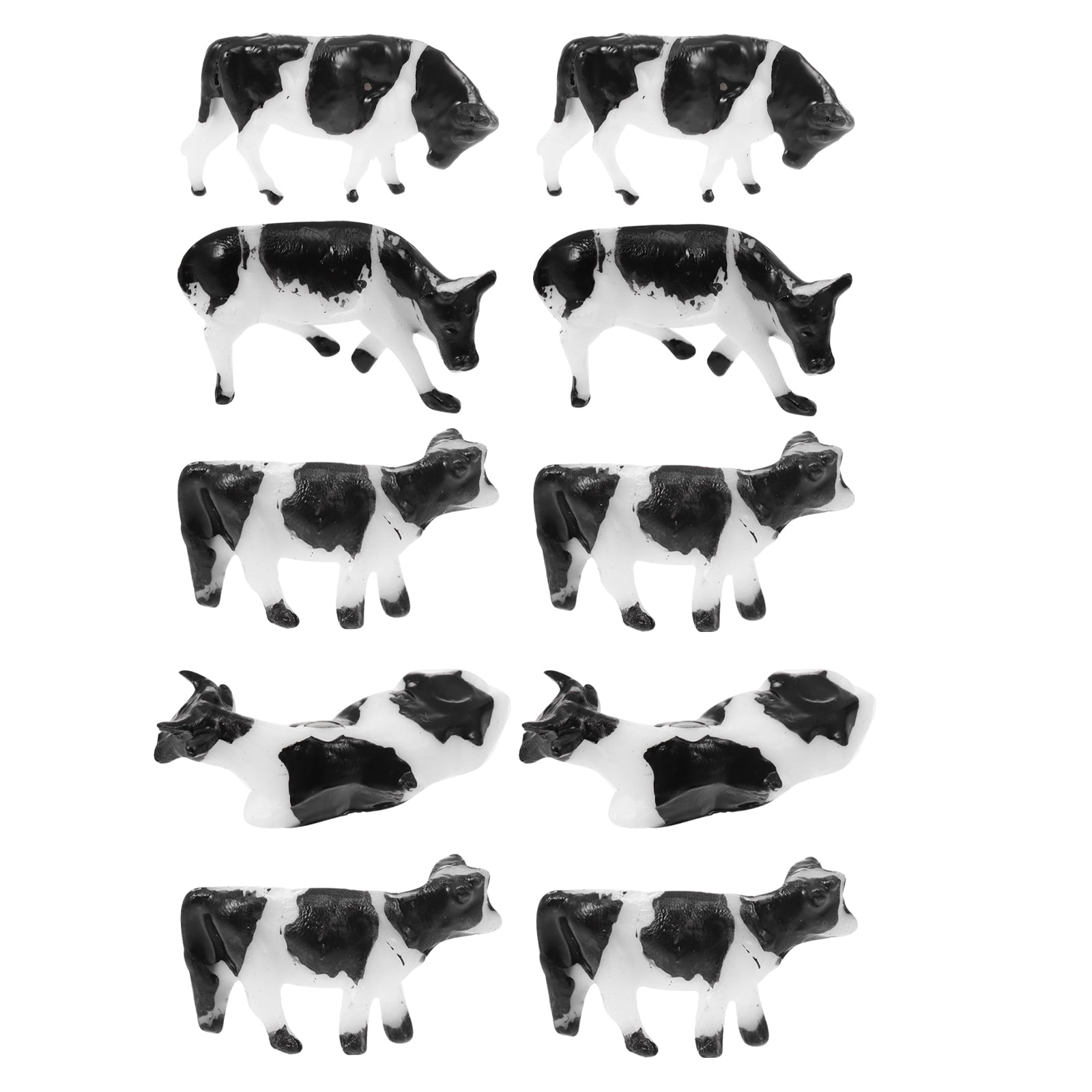 Mini Landscape Models, 10Pcs Simulated Cow Toys Lifelike Cow Models ...