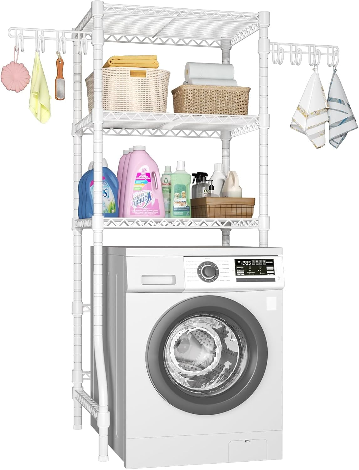 Mini Laundry Room Storage Organizer, Over The Washer and Dryer Storage ...