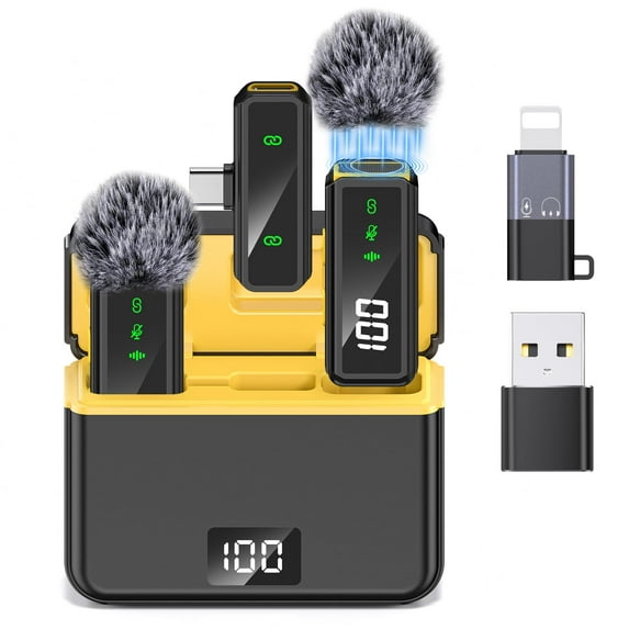 Mini Lavalier Microphone for iPhone/Android/PC, Lav Mic with 45H ...