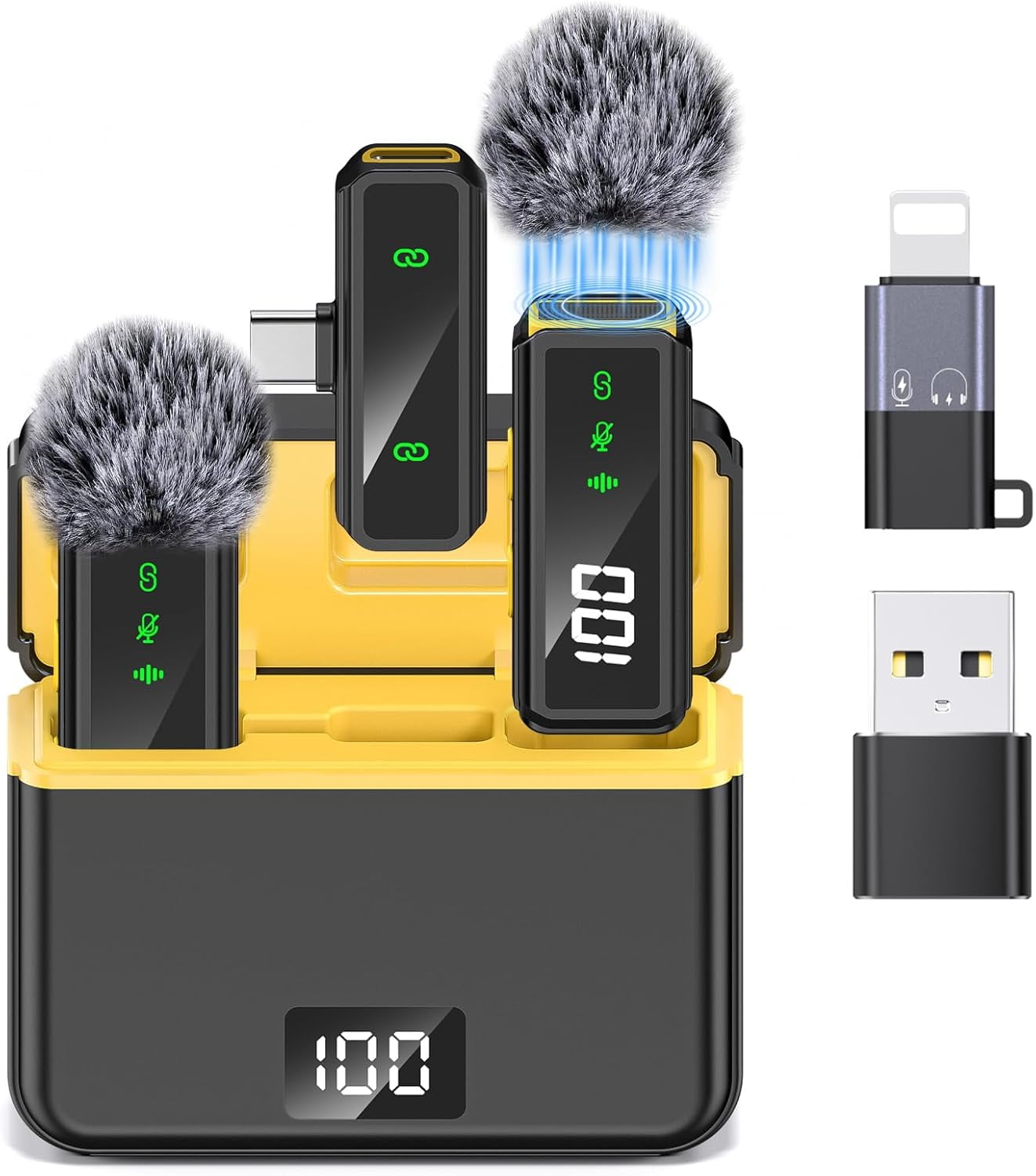 Mini Lavalier Microphone for iPhone/Android/PC, Lav Mic with 45H ...