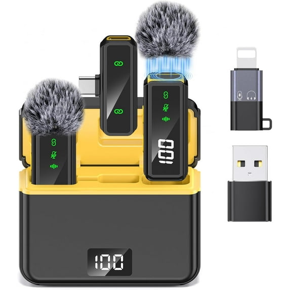 Mini Lavalier Microphone for iPhone/Android/PC, Lav Mic with 45H ...