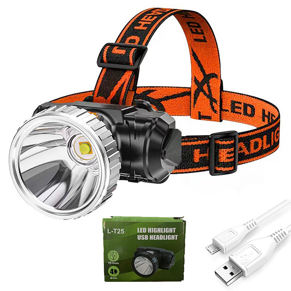Mini Led Headlamp 4 Level Portable Rechargeable Head-mounted Flashlight ...