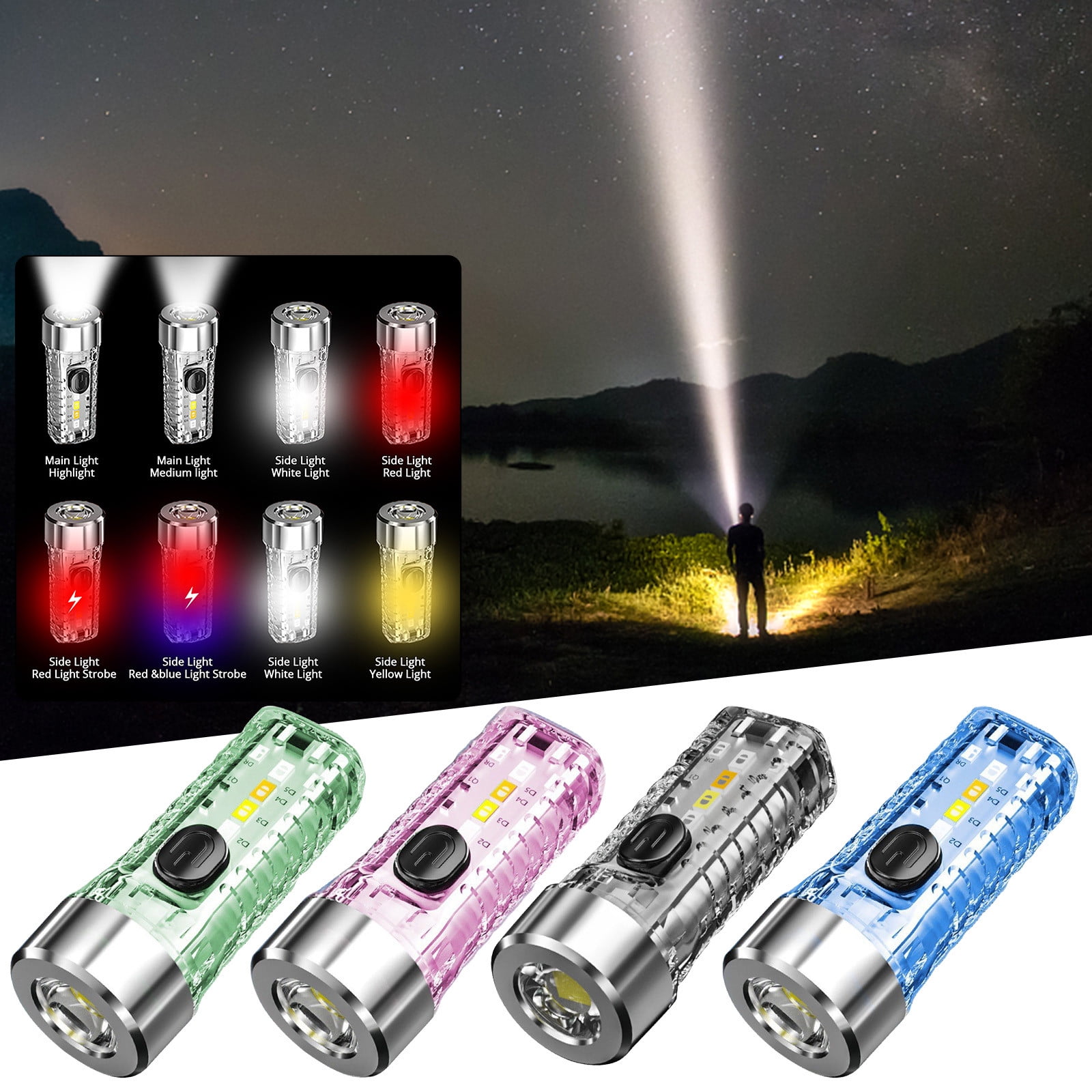 Mini Led Night Light, Portable Household Flashlight, Rechargeable ...