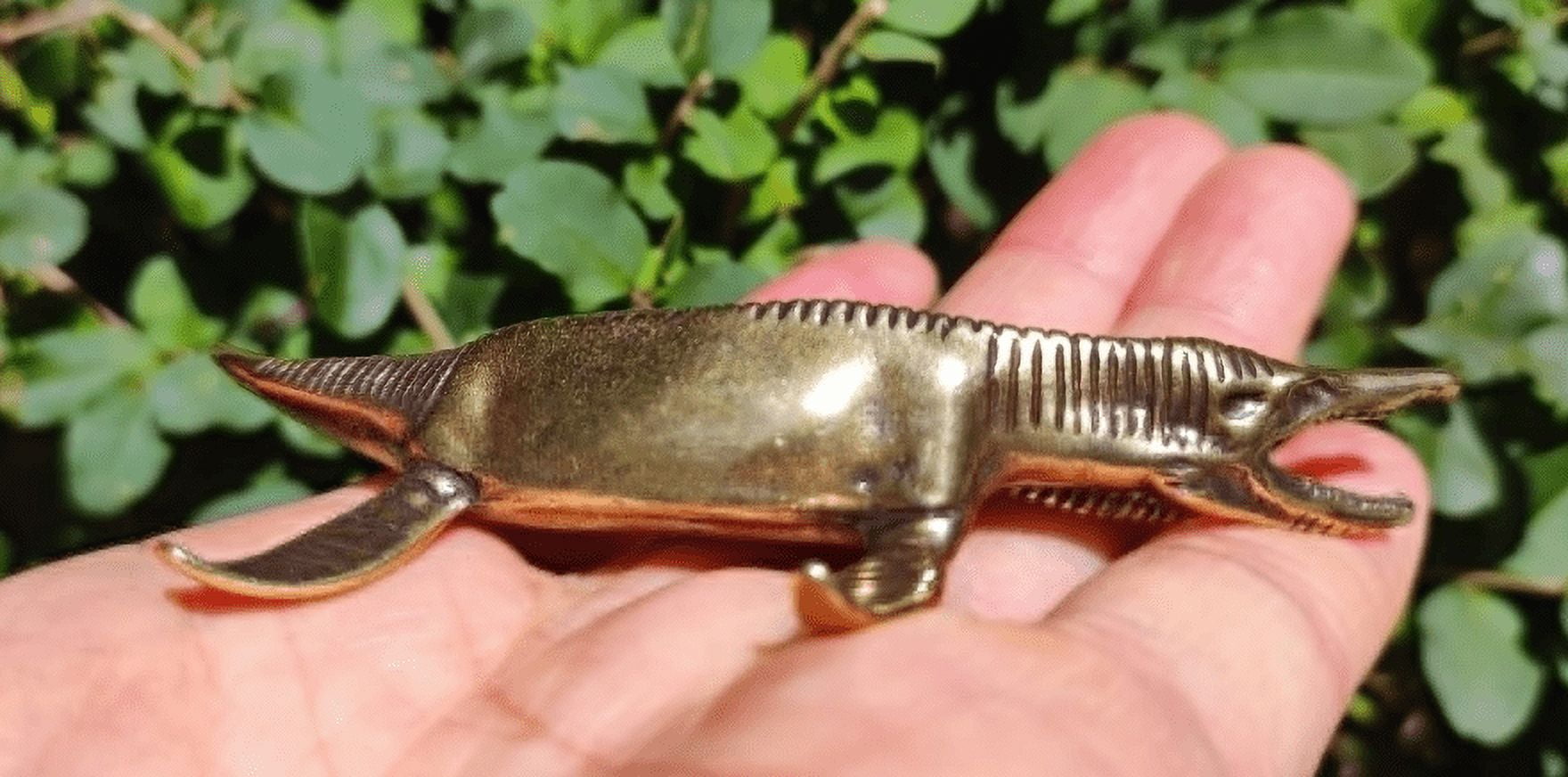 Mini Leeds' Dinosaur Statue Solid Copper art Ferocious solid brass fish ...