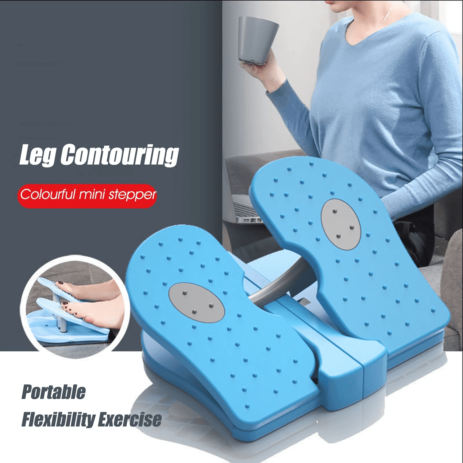 Mini Leg Exerciser,Mini Stepper Under Desk Pedal Exerciser Stair ...