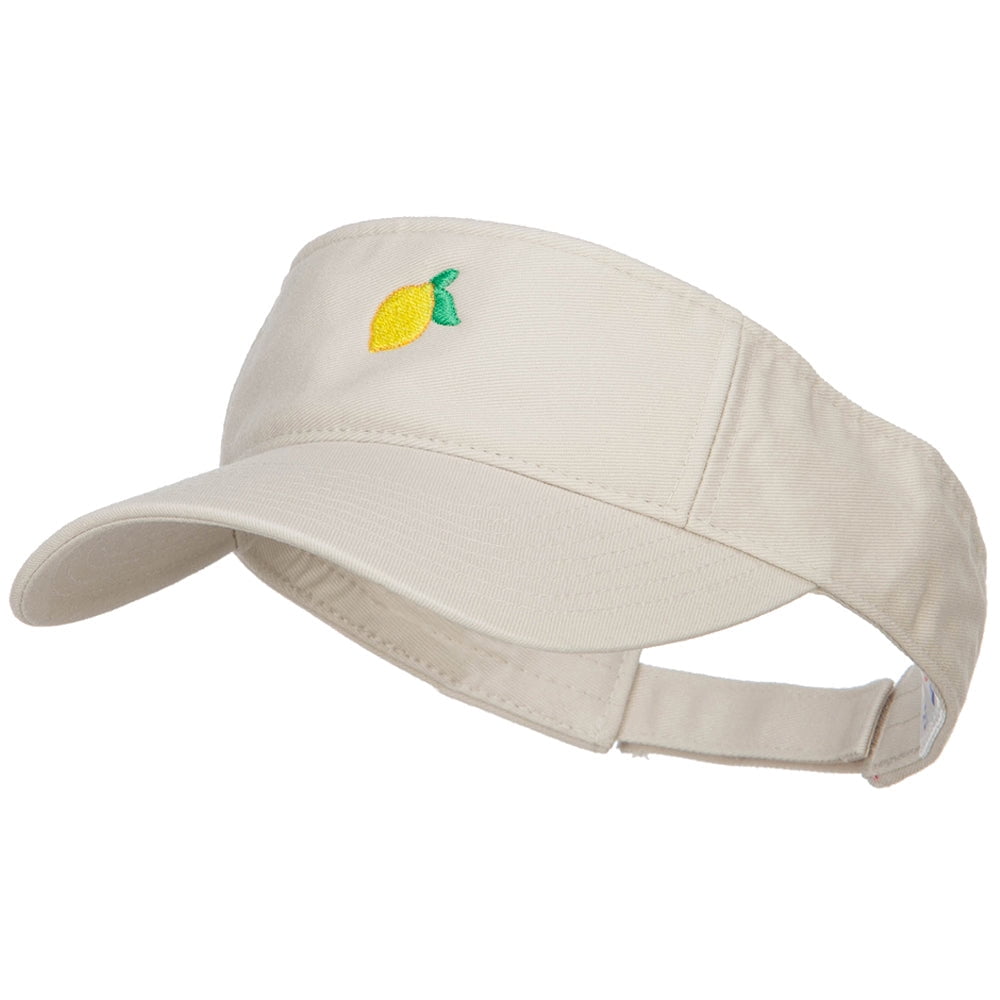 Mini Lemon Embroidered Cotton Washed Visor - Stone OSFM - Walmart.com