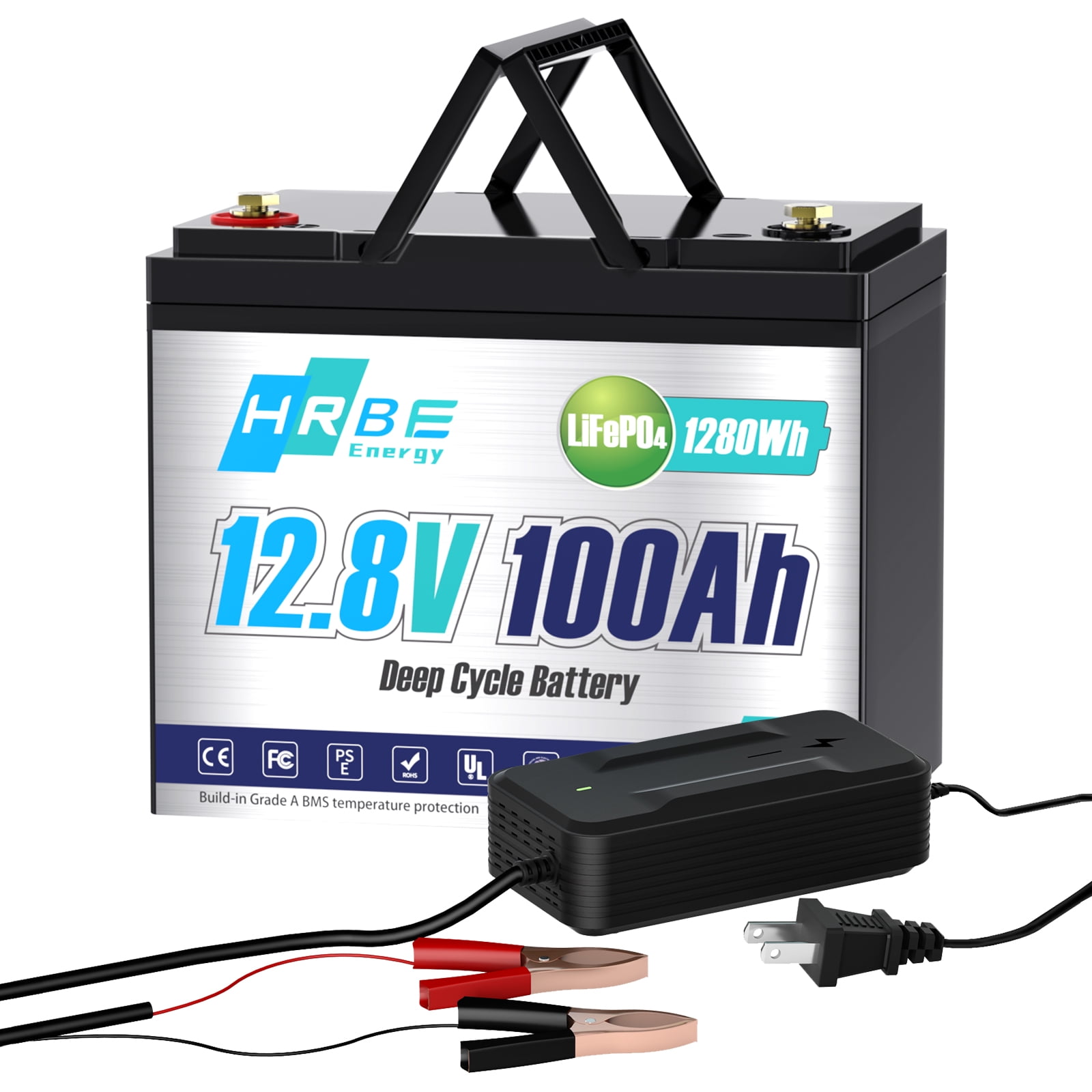 Mini LiFePO4 Battery 12V, 1280Wh 10000+ Deep Cycle Rechargeable Lithium ...