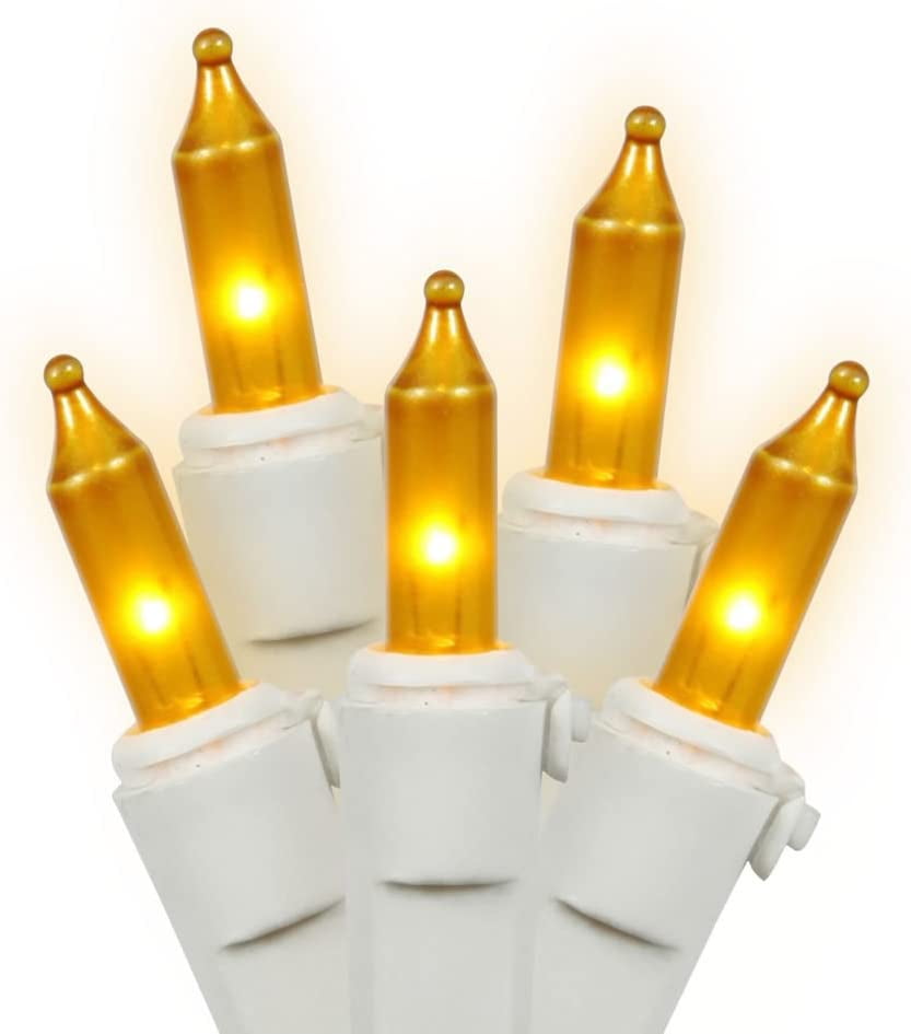 Mini Light Set Features 100 Bulbs Lights on White Wire and 4" Bulb ...
