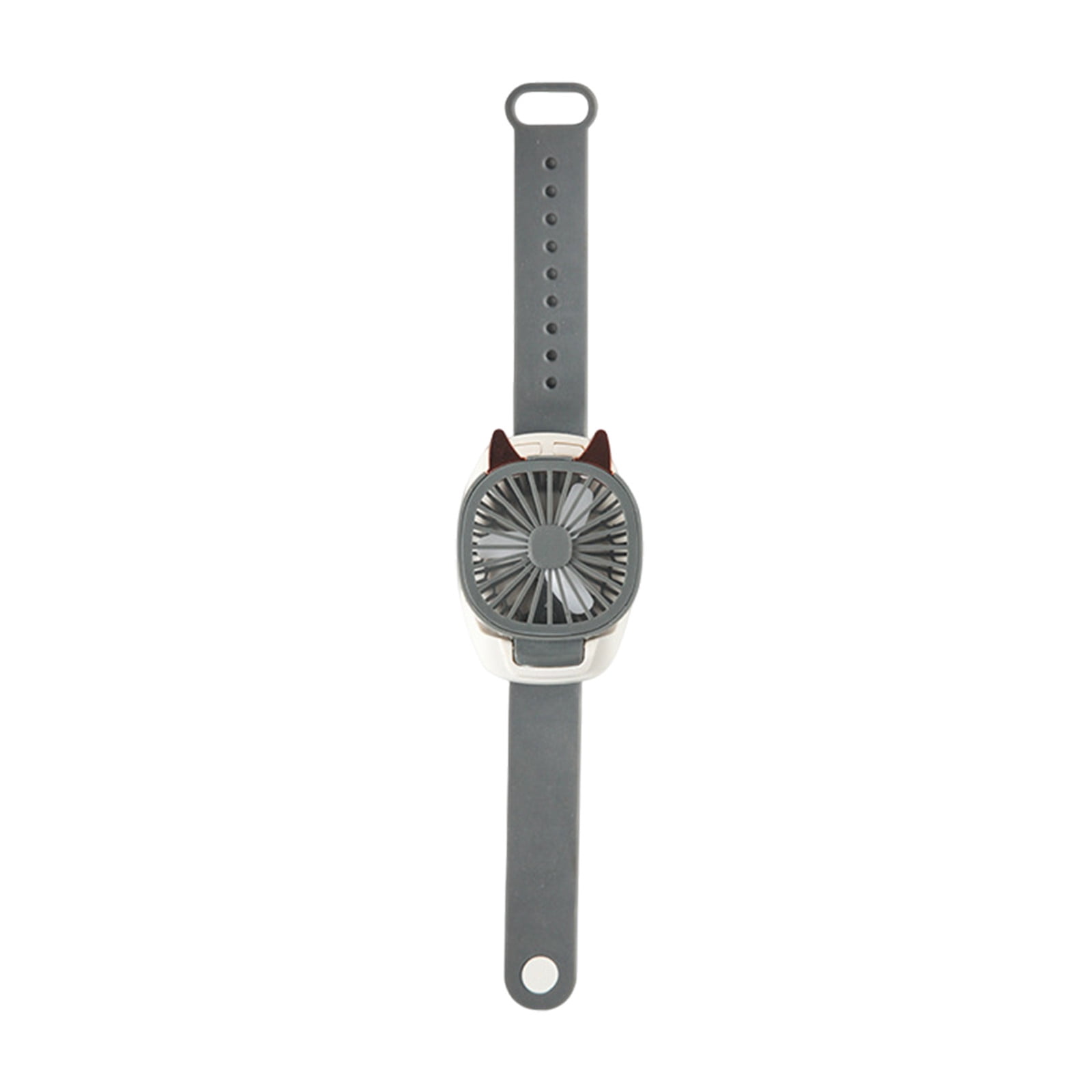 Mini Lightable Watch Fan With Comfortable Wrist Strap LED Light Cat Ear ...