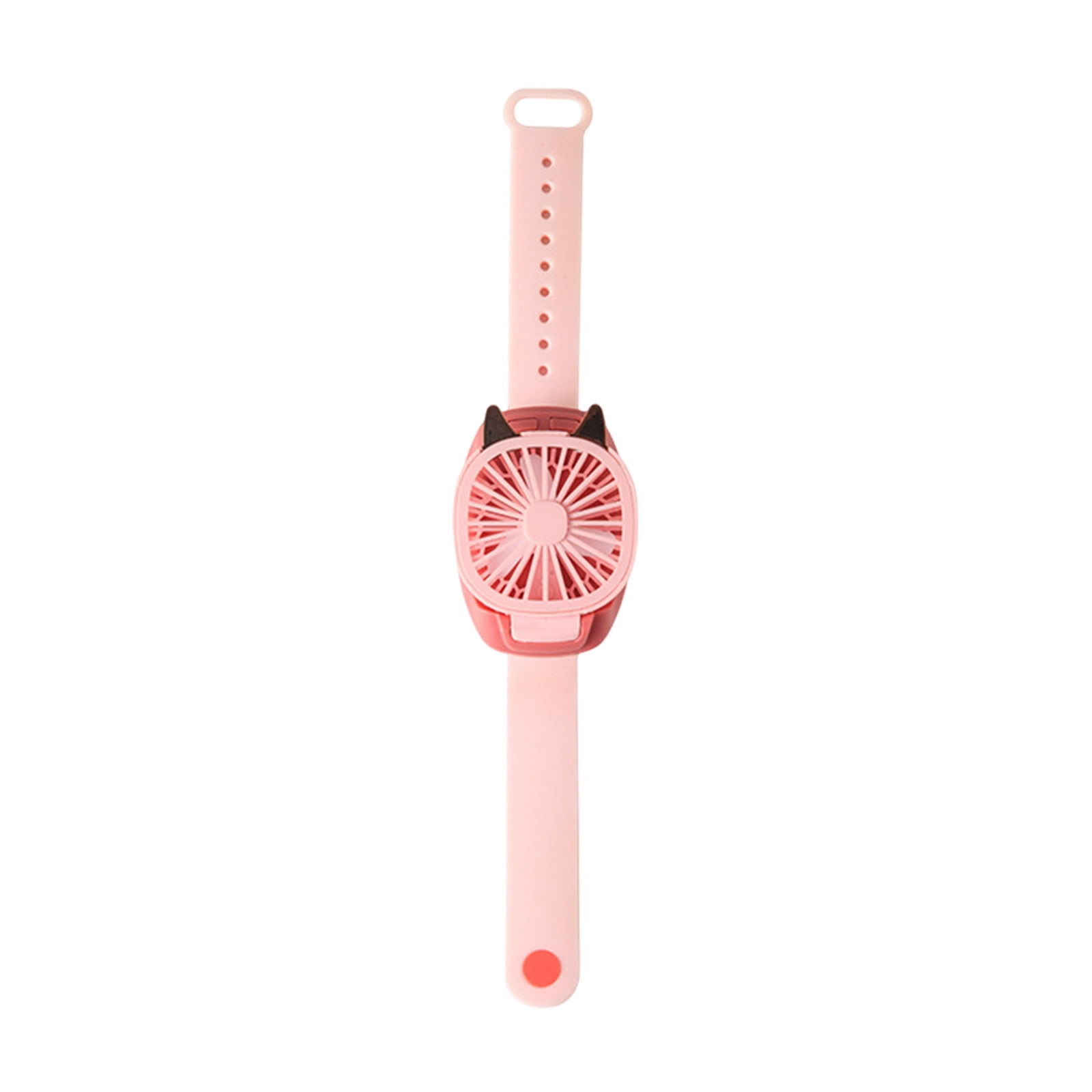 Mini Lightable Watch Fan With Comfortable Wrist Strap LED Light Cat Ear ...