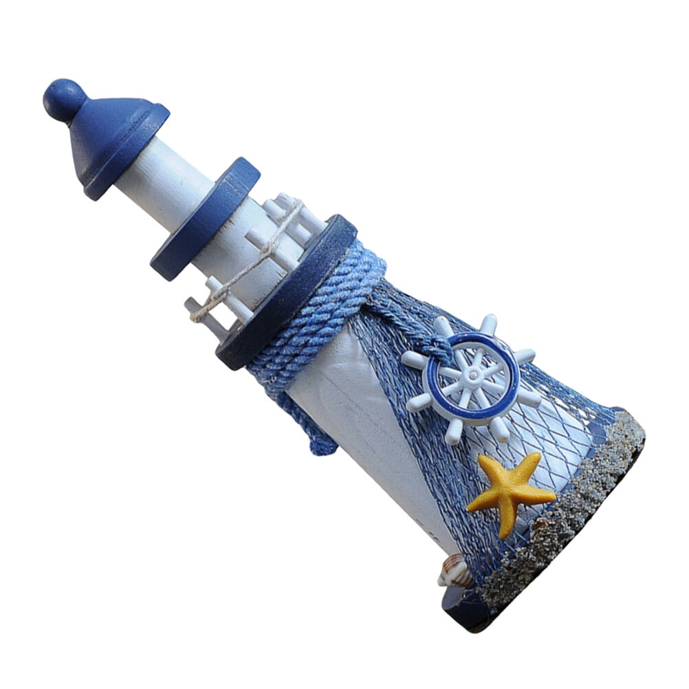 Mini Lighthouse Figurine Marine Wooden Seaside Office - Walmart.com