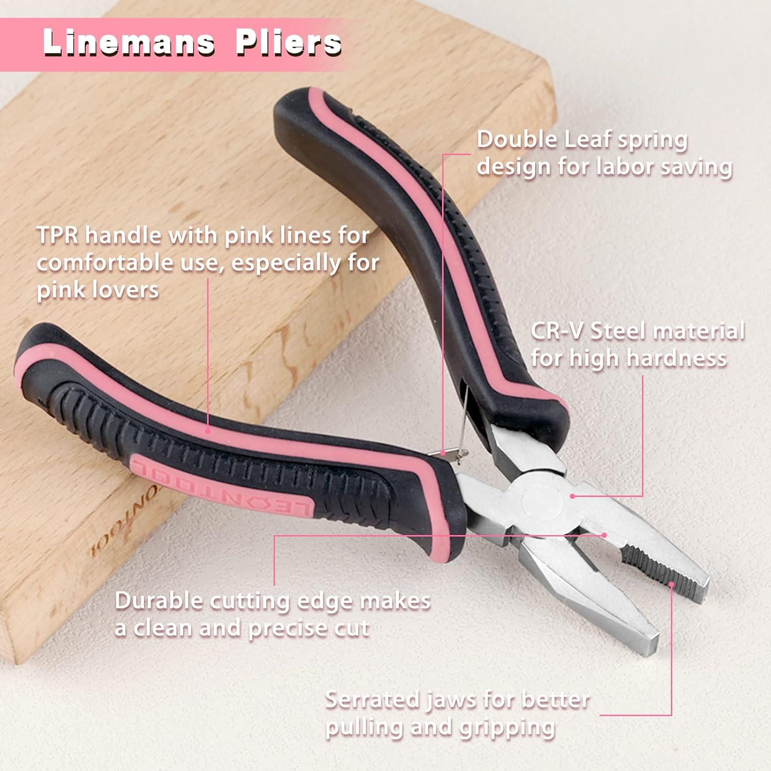 Mini Linemans Pliers Spring Loaded 5 Inches Wire Cutter with Serrated ...